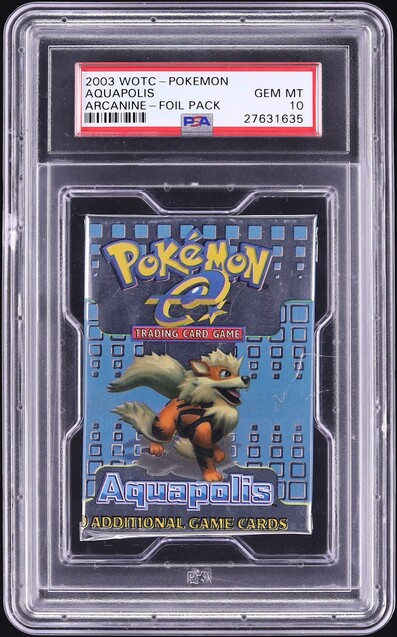 2003 Pokemon Aquapolis Foil Pack Arcanine Art PSA 10 GEM MINT on ...