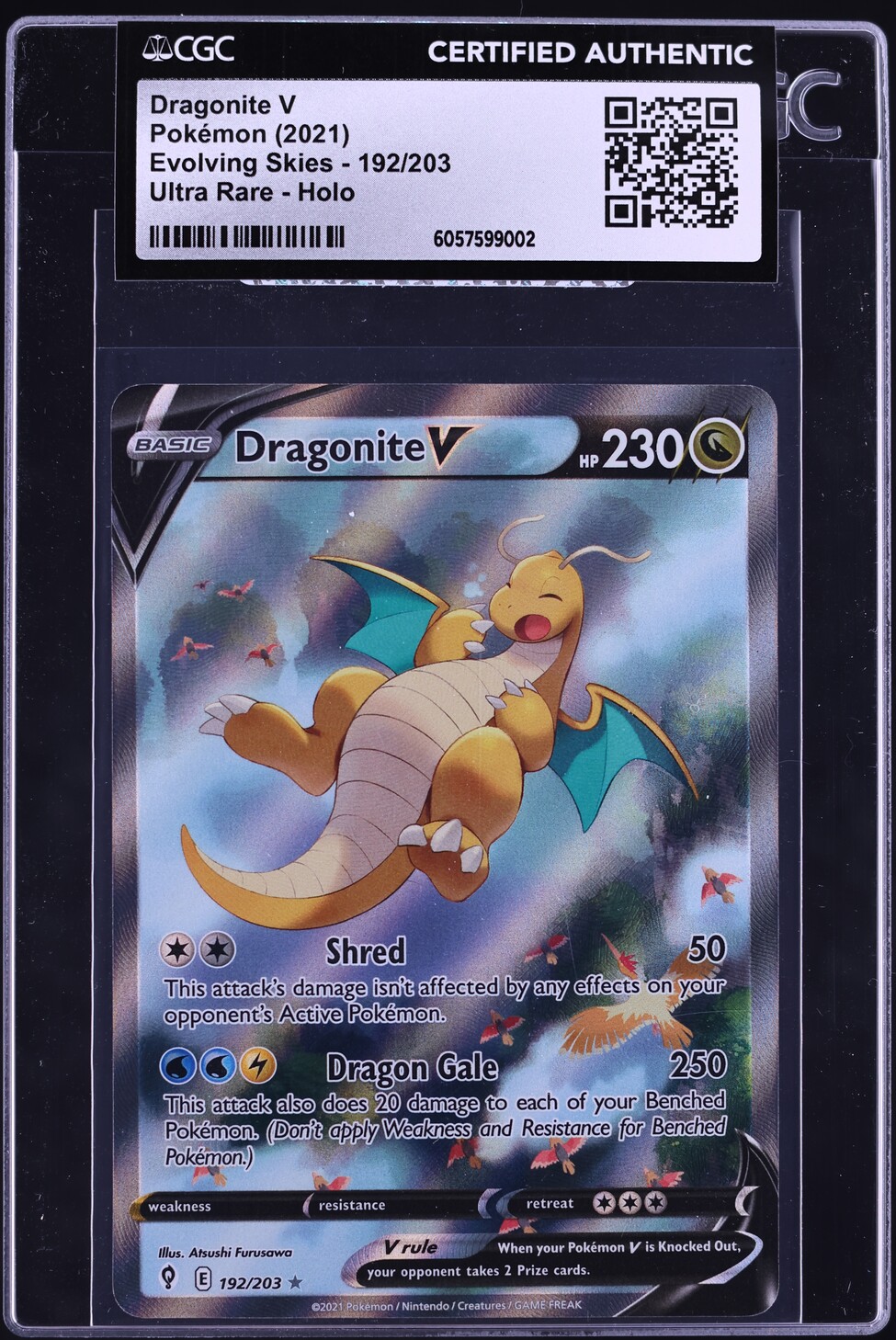 2021 Pokemon Sword & Shield Evolving Skies Full Art Dragonite V #192 ...
