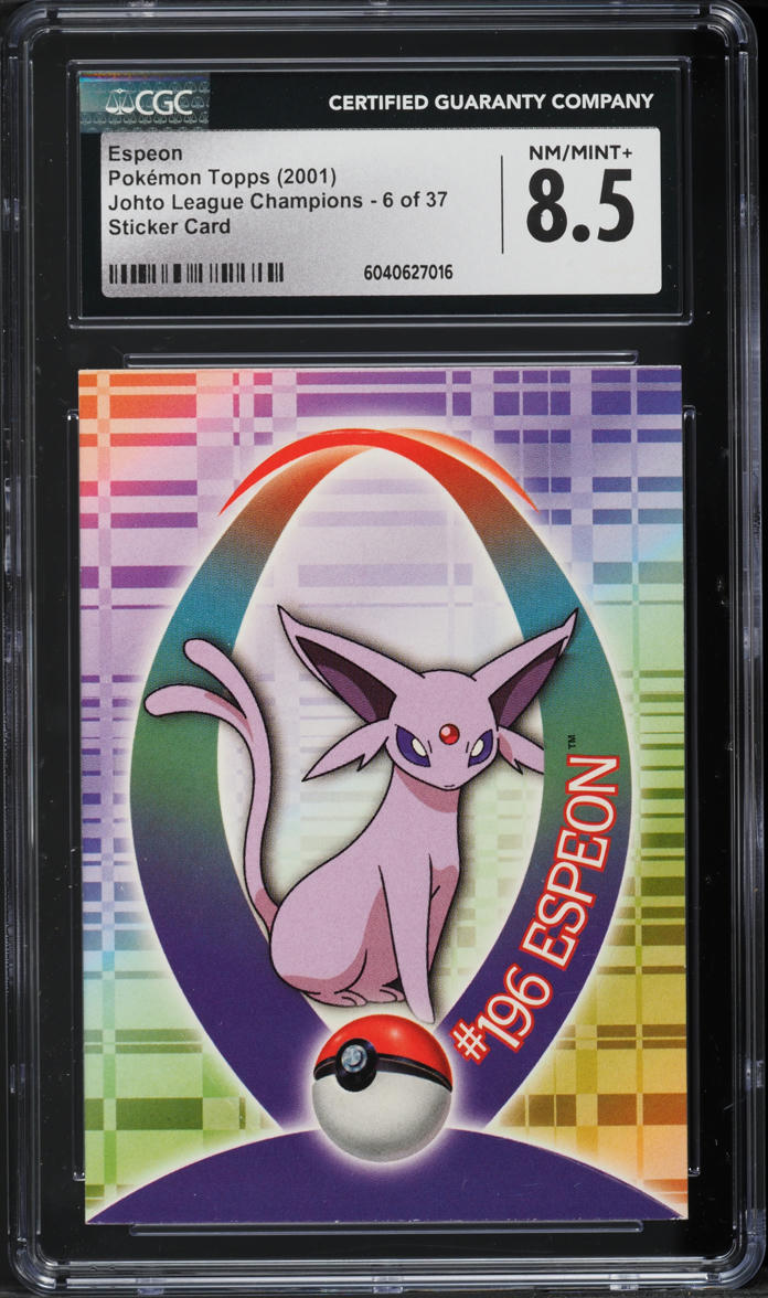 2001 Topps Pokemon Johto League Champions Sticker Espeon #6 CGC 8.5 NM ...
