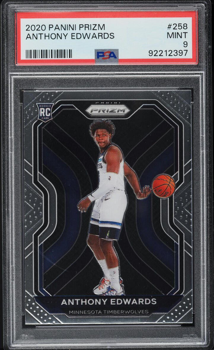 2020 Panini Prizm Anthony Edwards ROOKIE #258 PSA 9 MINT on Fanatics Collect
