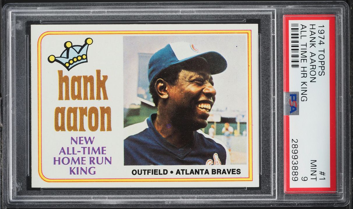 1974 Topps Hank Aaron ALL-TIME HR KING #1 PSA 9 MINT on Fanatics Collect