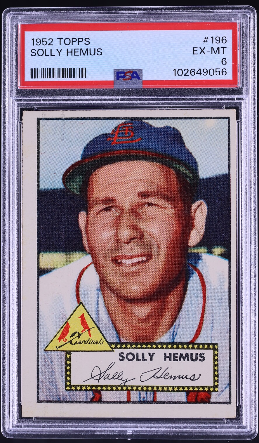 1952 Topps Solly Hemus #196 PSA 6 EXMT on Fanatics Collect