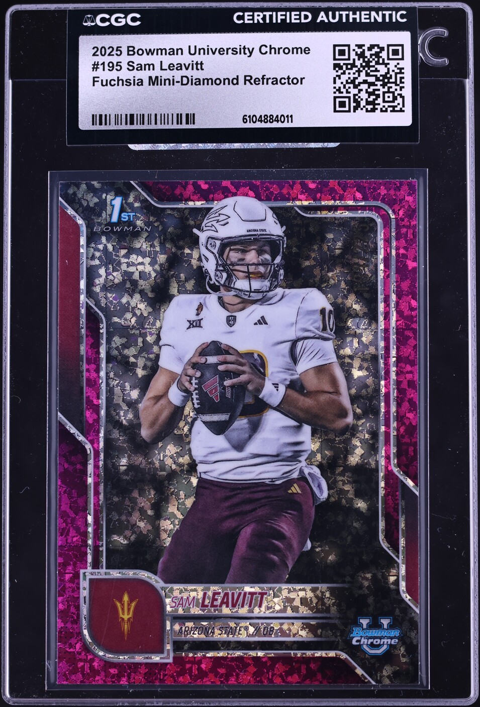 2025 Bowman Chrome University Fuchsia Mini-Diamond Refractor Sam ...