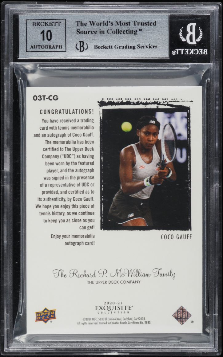 2021 Exquisite Collection '03 Tribute Coco Gauff ROOKIE PATCH AUTO /25 ...