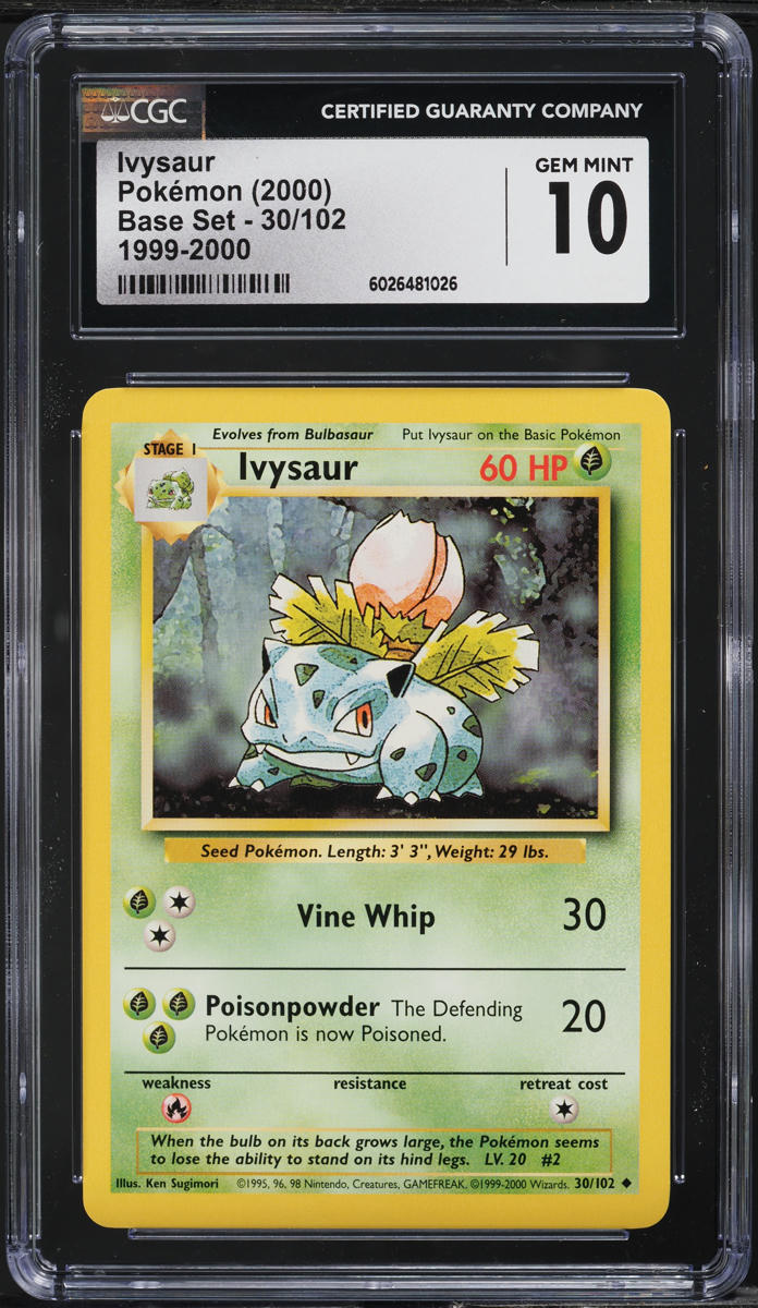 1999-2000 Pokemon Base Set Ivysaur #30 CGC 10 GEM MINT on Fanatics Collect