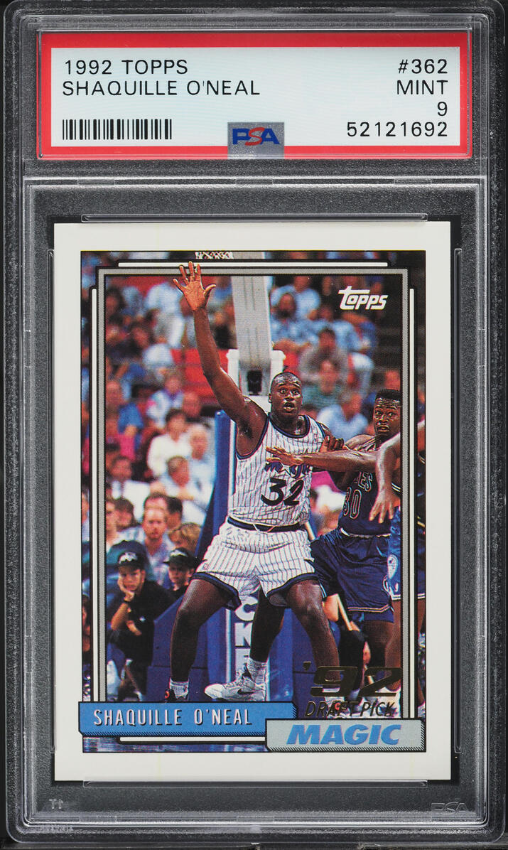 1992 Topps Basketball Shaquille O'Neal ROOKIE #362 PSA 9 MINT on ...