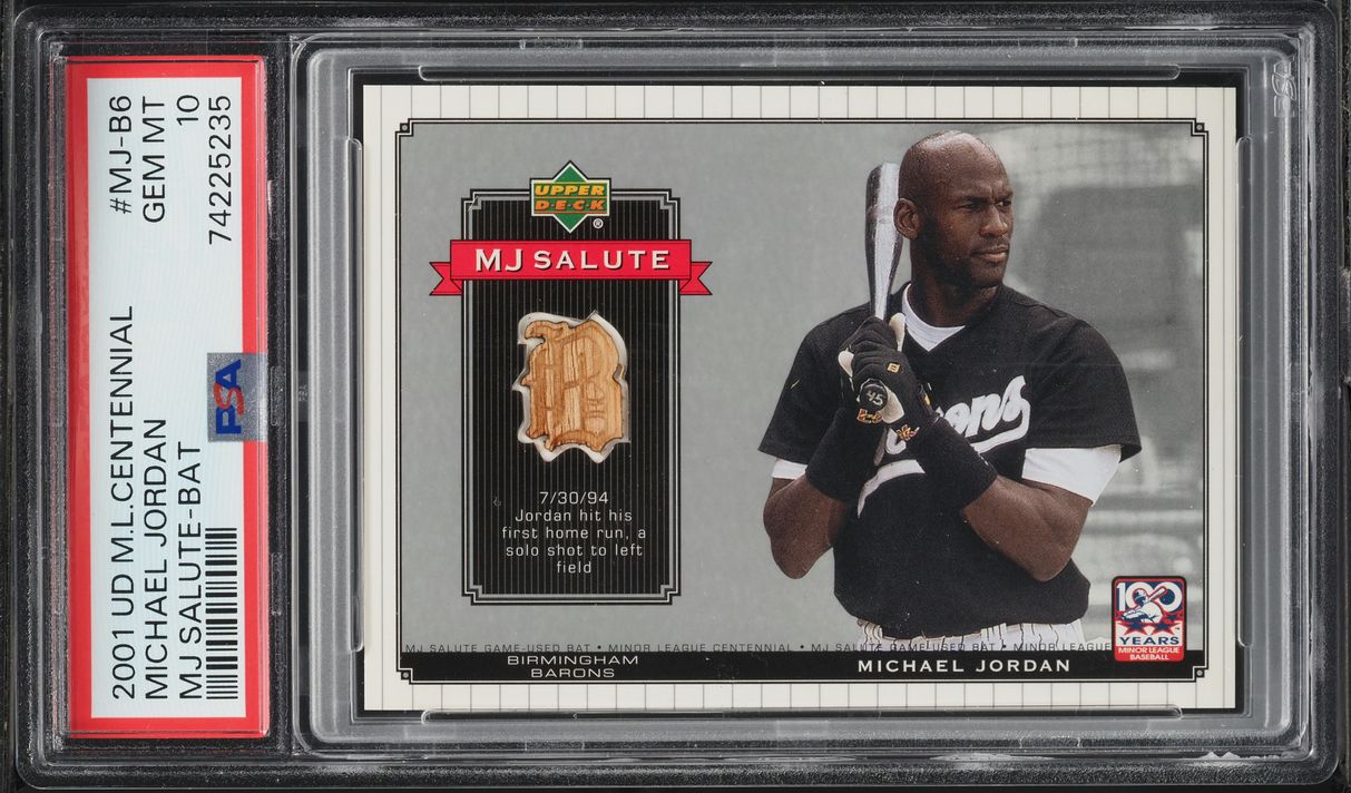 2001 Upper Deck ML Centennial MJ Salute Michael Jordan BAT PATCH PSA 10 ...