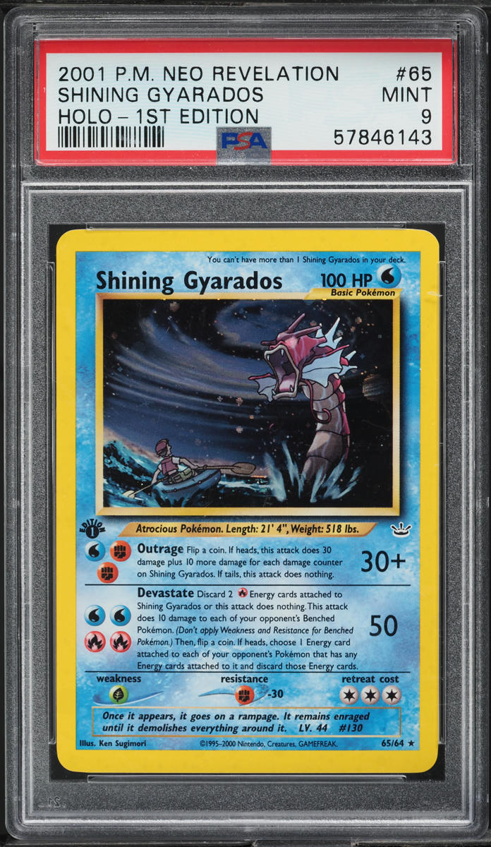 2001 Pokemon Neo Revelation 1st Edition Shining Gyarados #65 PSA 9 MINT on Fanatics Collect