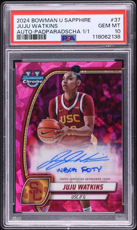 2024 Bowman Chrome U Sapphire Padparadscha Juju Watkins ROOKIE AUTO 1/1 PSA 10 on Fanatics Collect