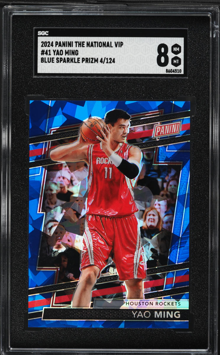 2024 Panini The National VIP Blue Sparkle Prizm Yao Ming /124 #41 SGC 8 ...
