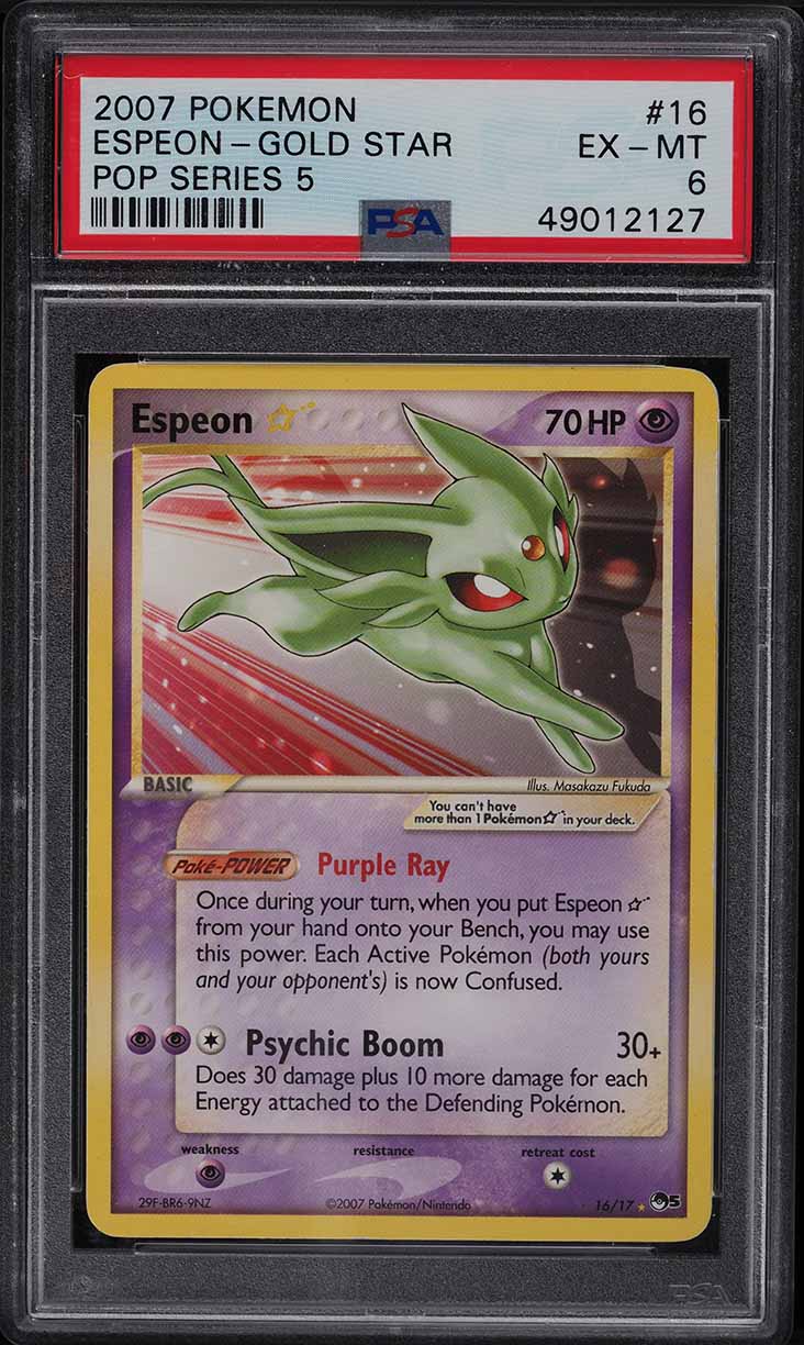 2007 Pokemon Pop Series 5 Gold Star Espeon #16 PSA 6 EXMT on Fanatics ...
