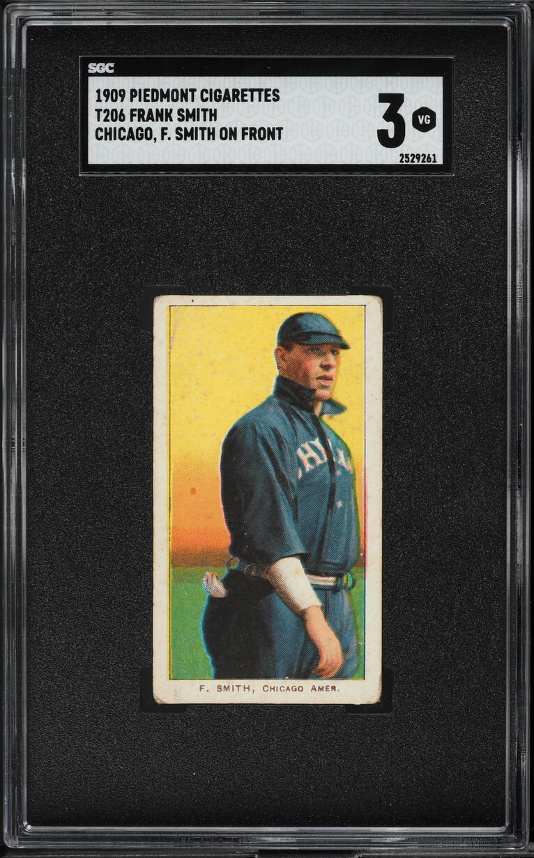 1909-11 T206 Frank Smith CHICAGO, F. SMITH ON FRONT SGC 3 VG on ...