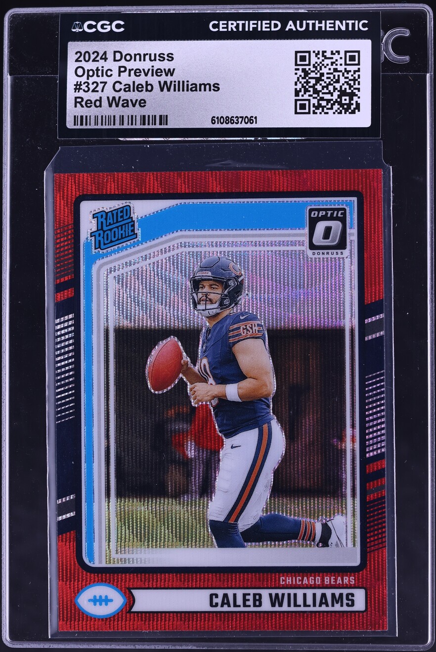 2024 Donruss Optic Preview Red Wave Caleb Williams ROOKIE #327 CGC AUTH ...