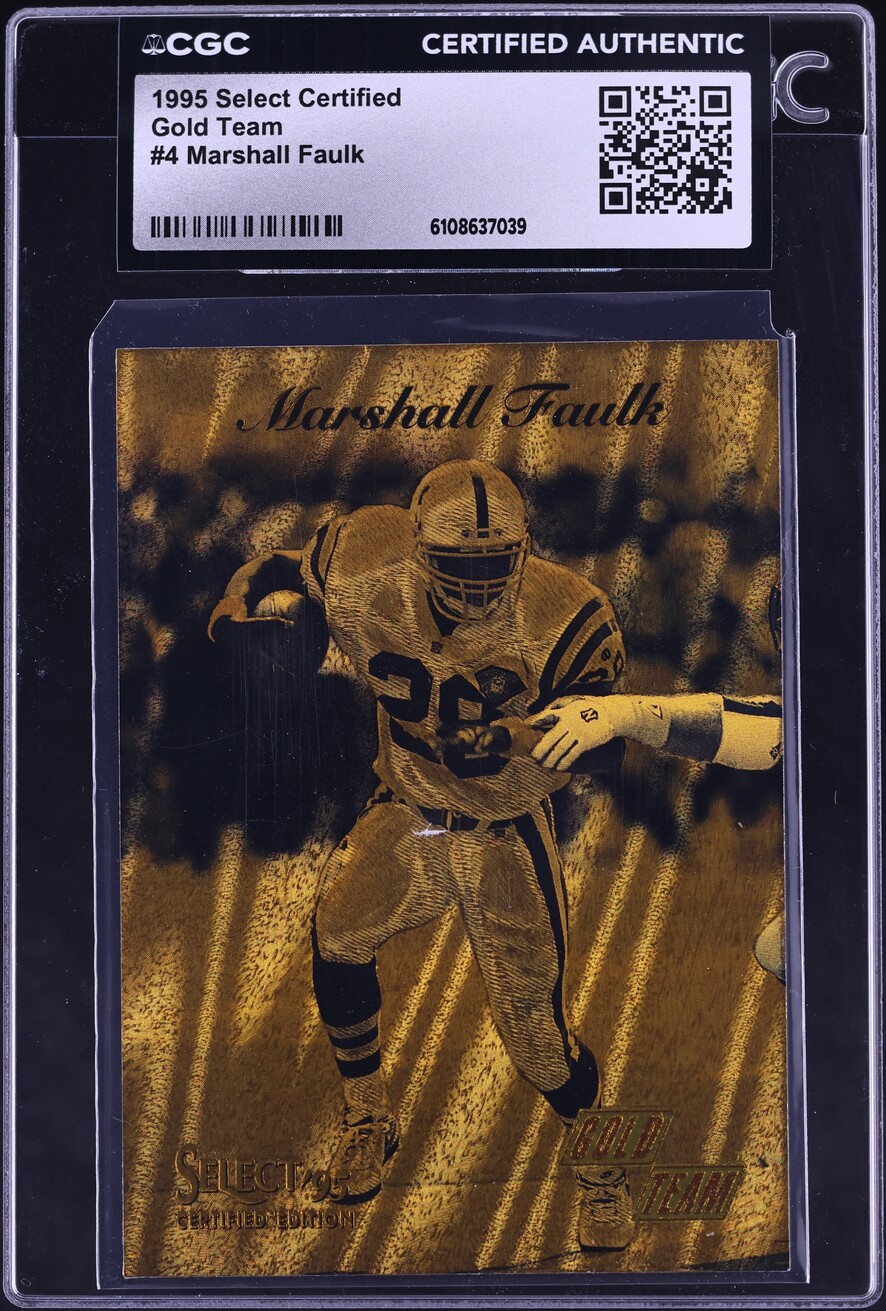 1995 Select Certified Gold Team Marshall Faulk #4 CGC AUTH on Fanatics ...