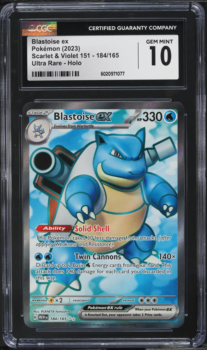 2023 Pokemon Scarlet & Violet 151 Full Art Blastoise ex #184 CGC 10 GEM ...