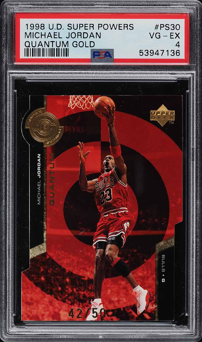 1998 Upper Deck Super Powers Quantum Gold Die-Cut Michael Jordan /50 #PS30 PSA 4 on Fanatics Collect
