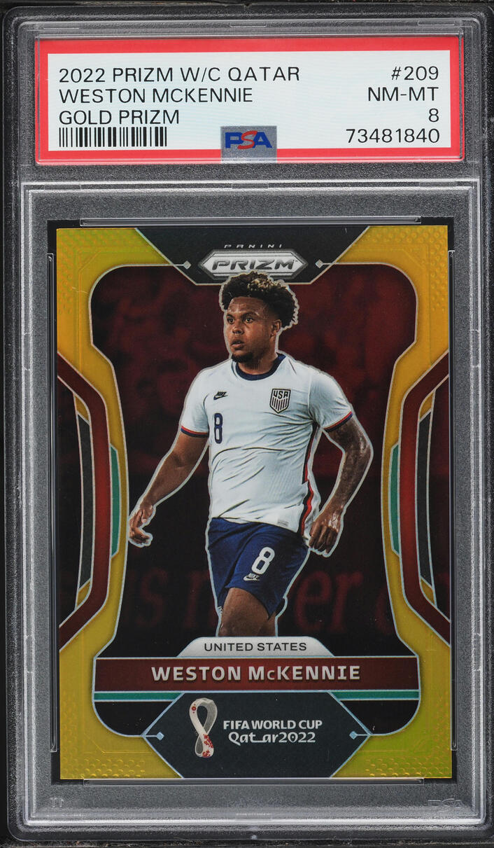 2022 Panini Prizm World Cup Qatar Gold Weston McKennie /10 #209 PSA 8 ...