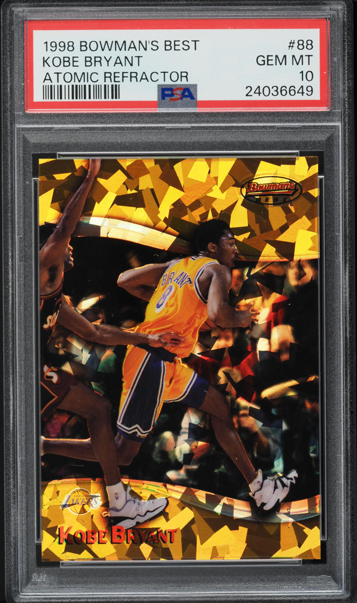 1998 Bowman's Best Atomic Refractor Kobe Bryant /100 #88 PSA 10 GEM ...