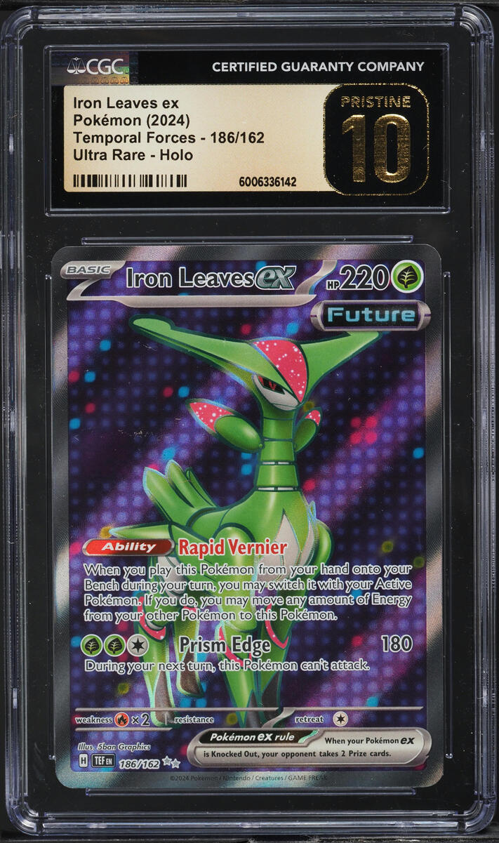 2024 Pokemon Temporal Forces Full Art Iron Leaves ex #186 CGC 10 ...