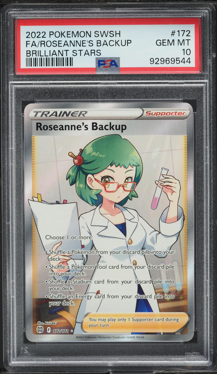 2022 Pokemon SWSH Brilliant Stars Full Art Roseanne's Backup #172 PSA ...