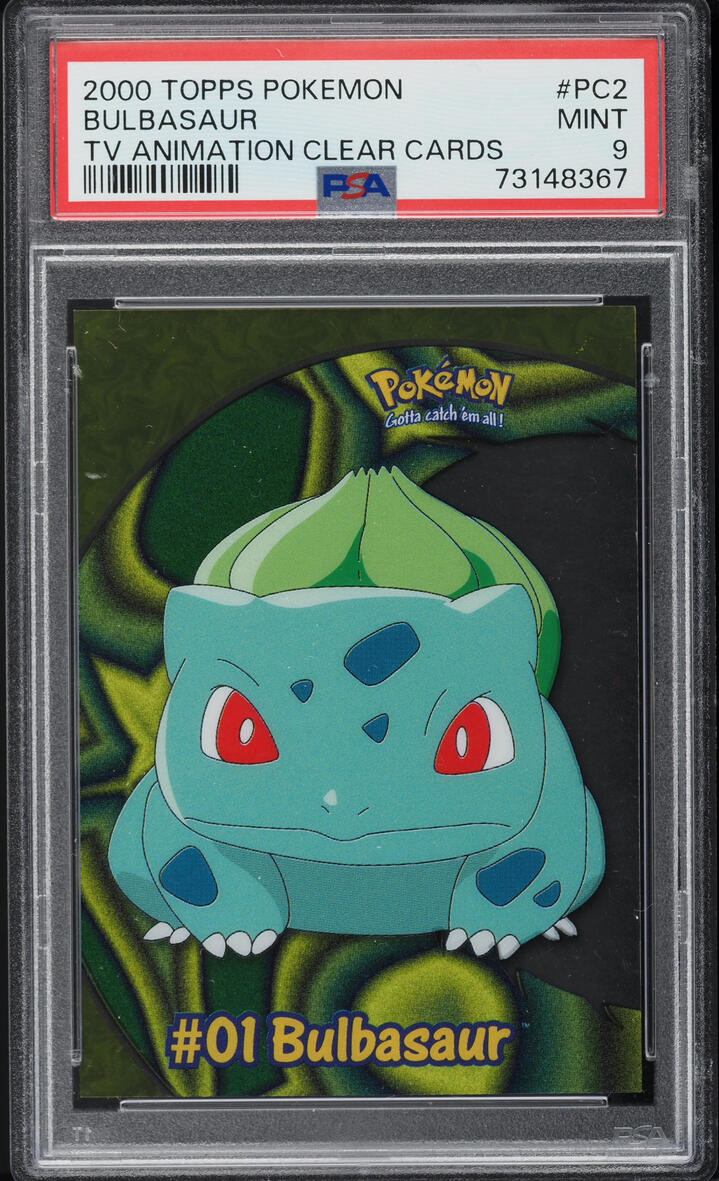 2000 Topps Pokemon TV Animation Clear Cards Bulbasaur #PC2 PSA 9 MINT ...