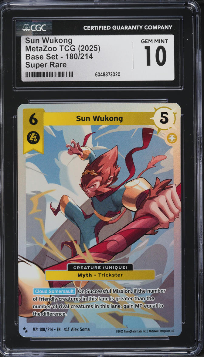 2025 MetaZoo TCG Base Set Sun Wukong #180 CGC 10 GEM MINT on Fanatics ...