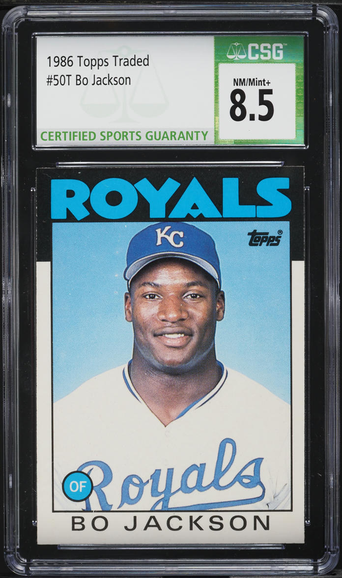 1986 Topps Traded Bo Jackson ROOKIE #50T CSG 8.5 NM-MT+ on Fanatics Collect
