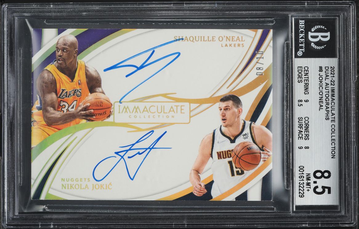 2021 Immaculate Collection Nikola Jokic Shaquille O'Neal AUTO /10 BGS 8 ...