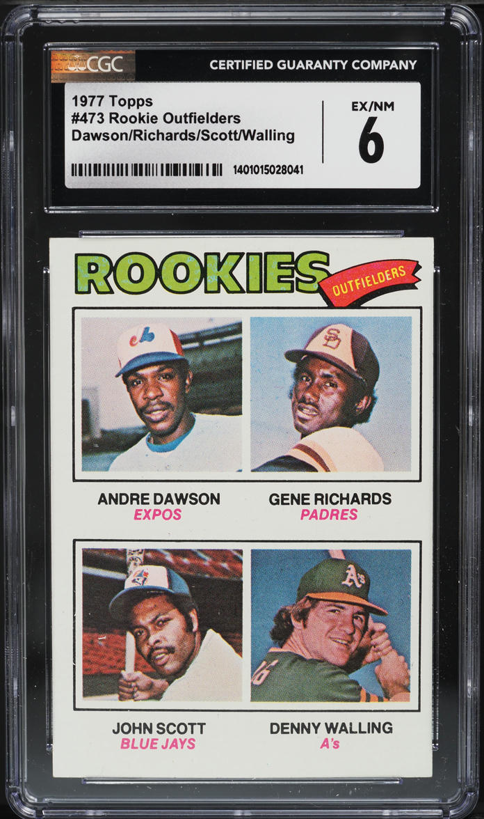 1977 Topps Rookie Outfielders Dawson Richards Scott Walling #473 CGC 6 EXMT on Fanatics Collect