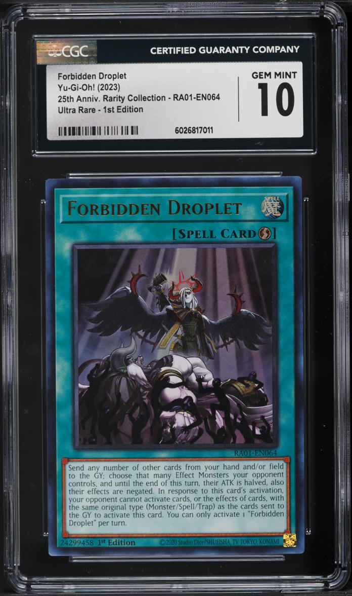 2023 Yu-Gi-Oh! 25th Anniversary 1st Edition Forbidden Droplet #RA01-EN064 CGC 10 on Fanatics Collect