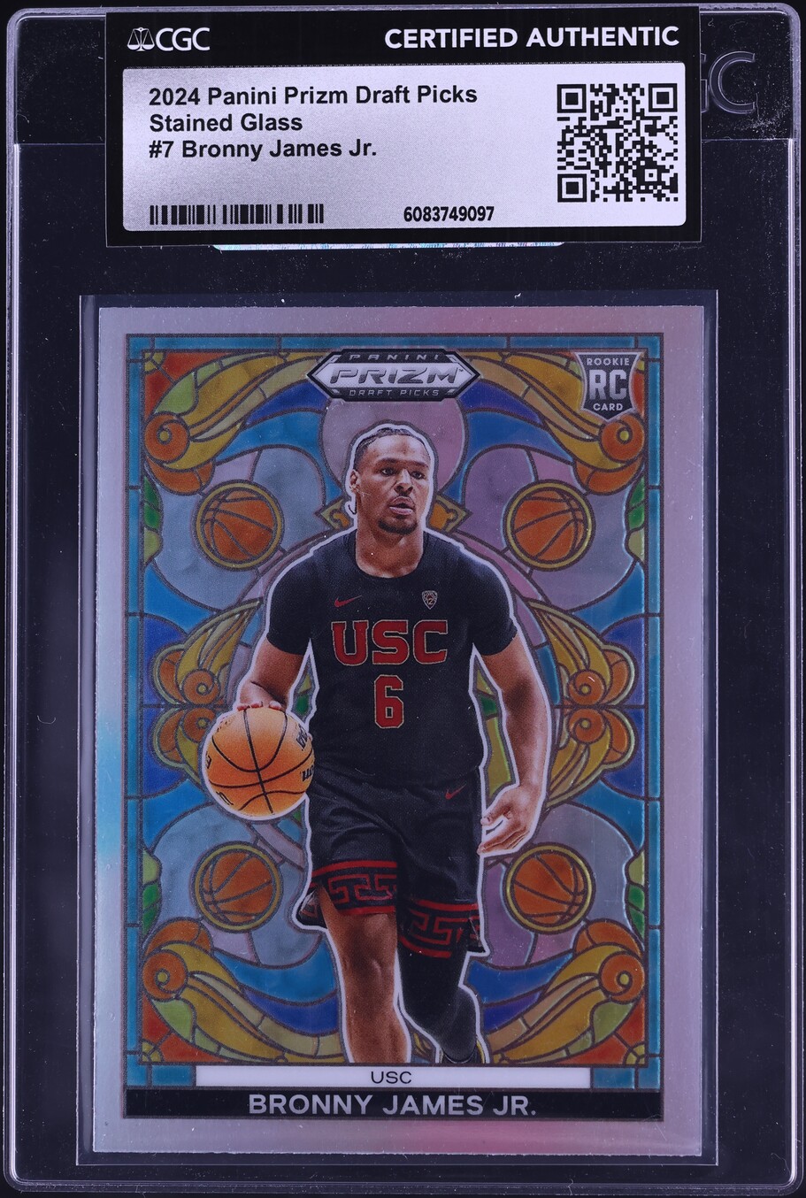 2024 Panini Prizm Draft Picks Stained Glass Bronny James Jr. ROOKIE #7 ...