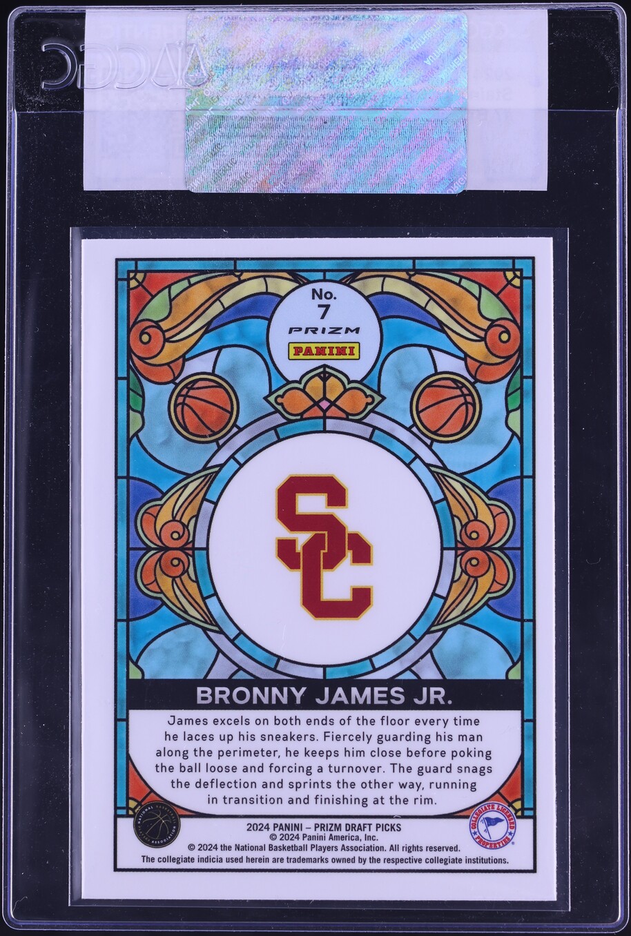 2024 Panini Prizm Draft Picks Stained Glass Bronny James Jr. ROOKIE #7 ...