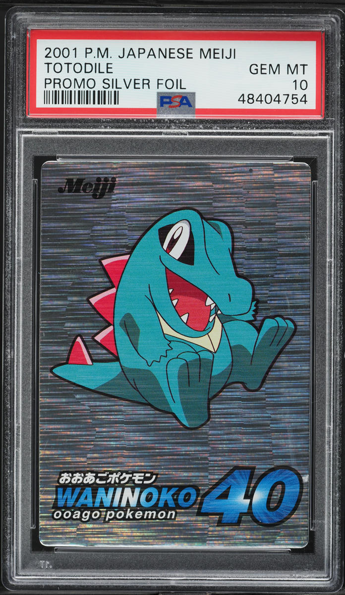 2001 Pokemon Japanese Meiji Promo Silver Foil Totodile PSA 10 GEM MINT on Fanatics Collect