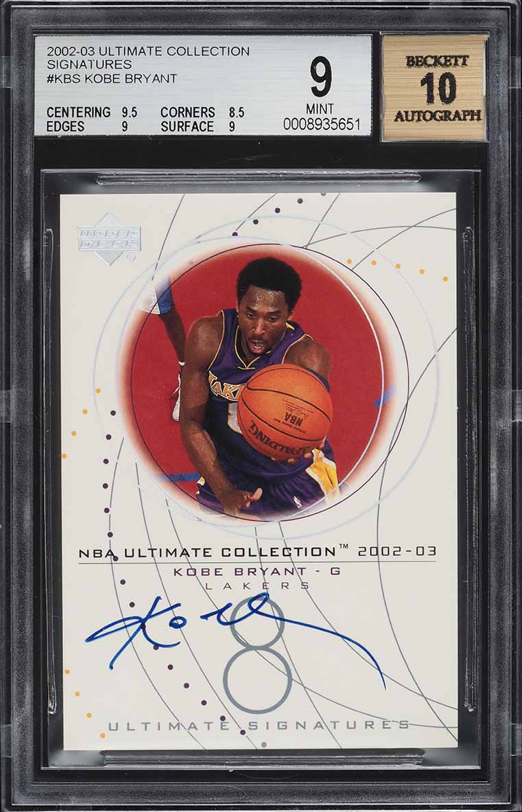 2002 Ultimate Collection Signatures Kobe Bryant AUTO #KB-S BGS 9 MINT ...