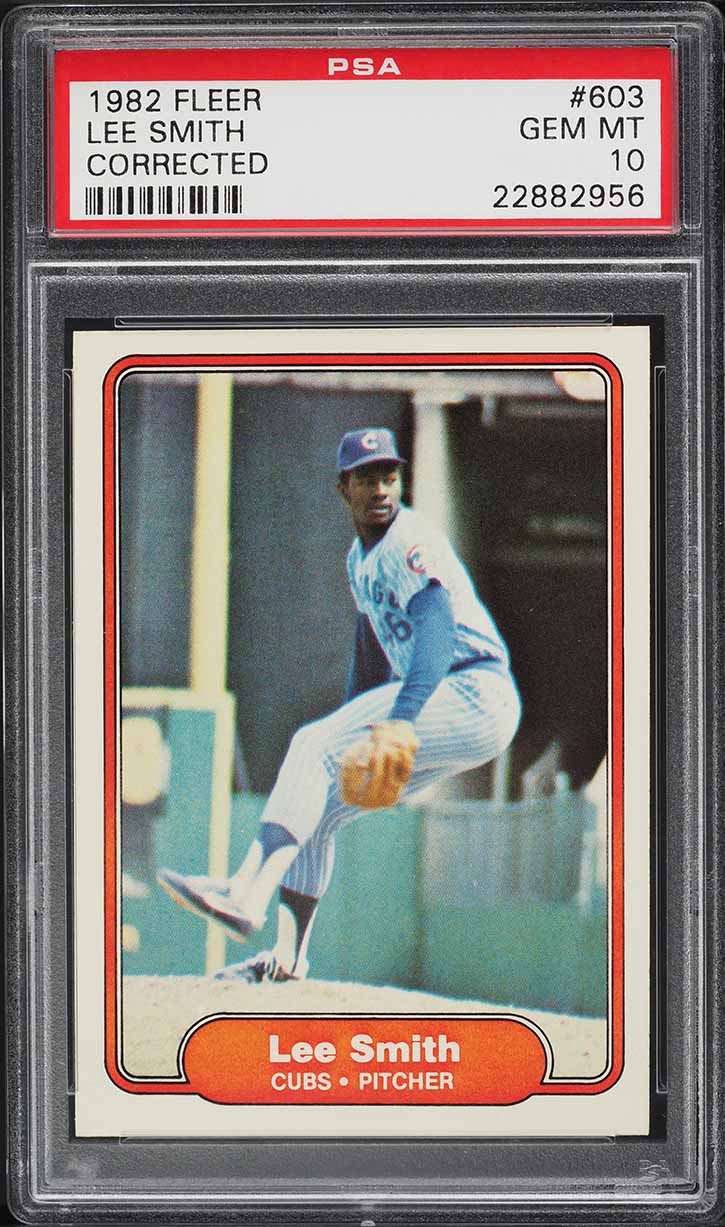 1982 Fleer Lee Smith ROOKIE #603 PSA 10 GEM MINT on Fanatics Collect