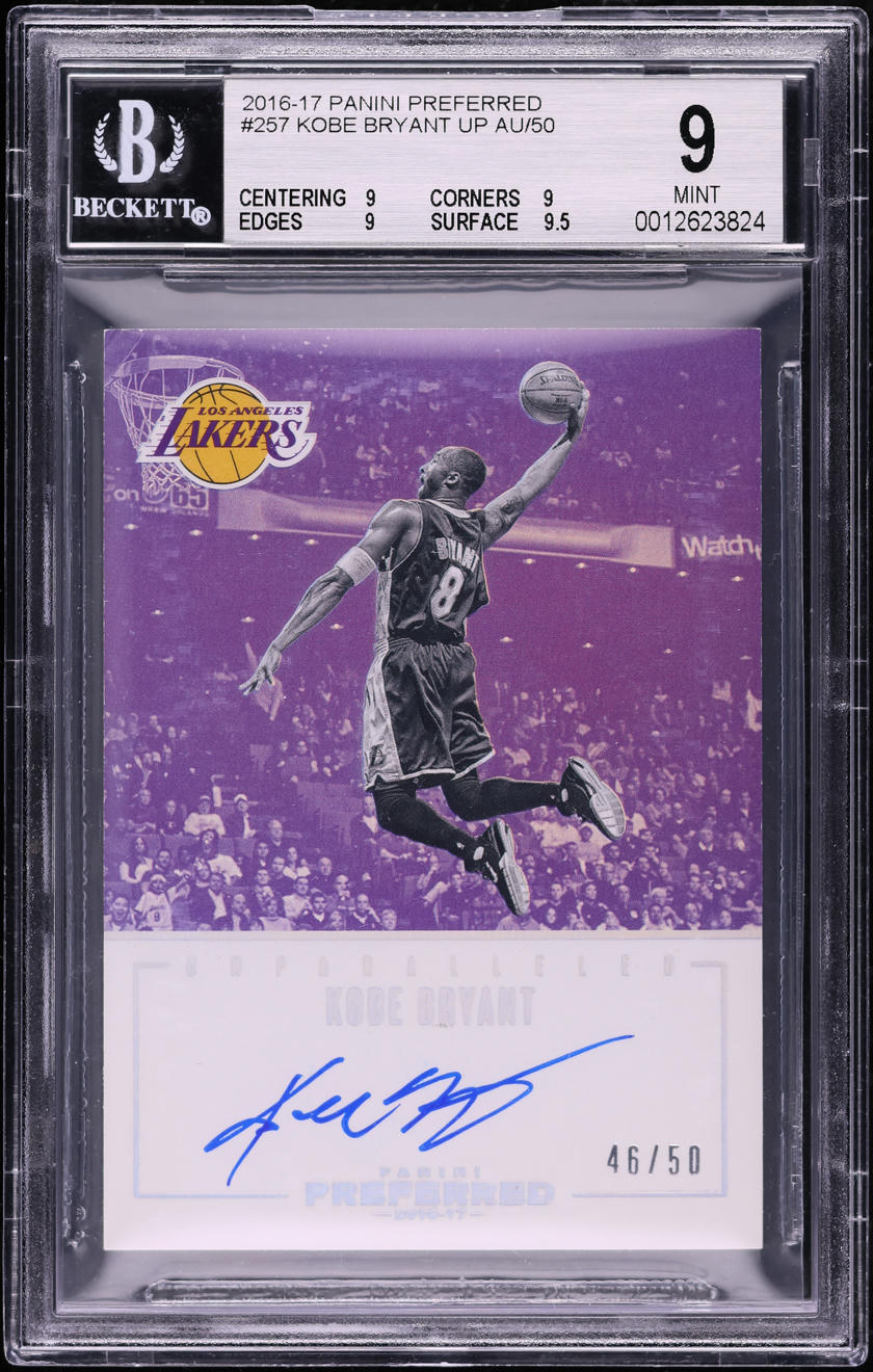 2016 Panini Preferred Kobe Bryant AUTO /50 #257 BGS 9 MINT on Fanatics ...