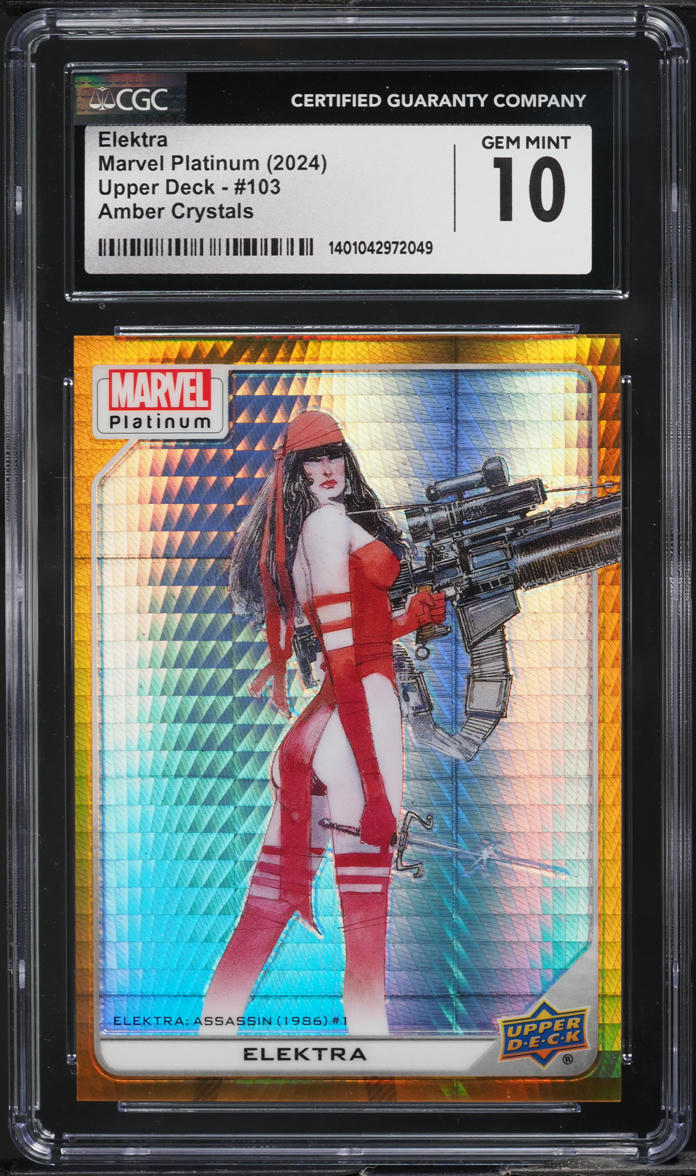 2024 Marvel Platinum Amber Crystals Elektra 5/5 #103 CGC 10 GEM MINT on ...