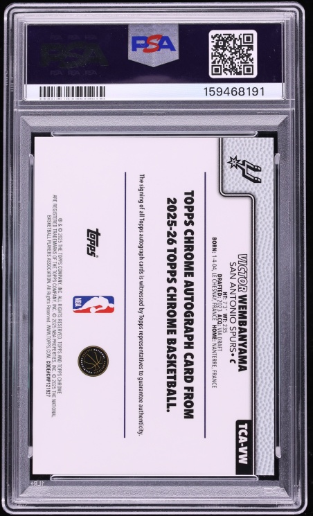 2025 Topps Chrome Gold Geometric Victor Wembanyama AUTO DNA 10 /50 #TCA ...