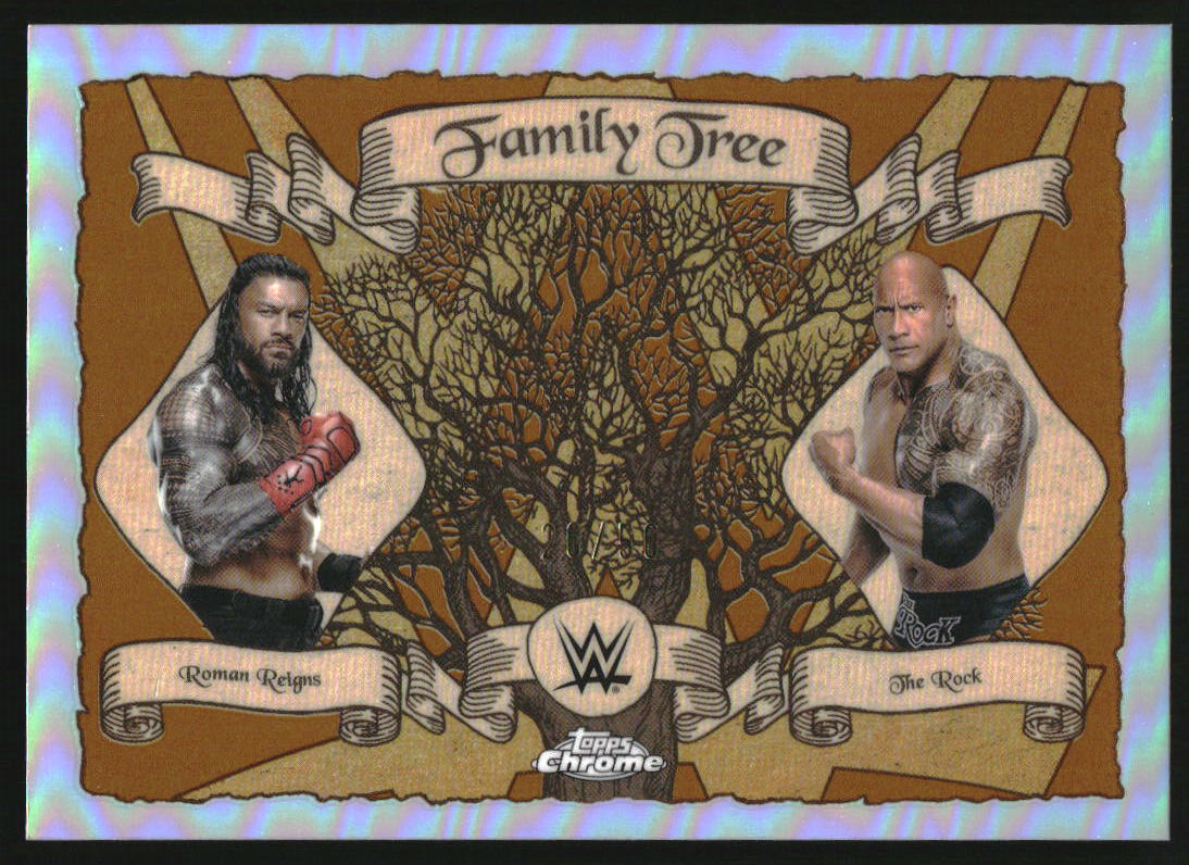 2025 Topps Chrome WWE Family Tree #FTRR Roman Reigns The Rock on ...