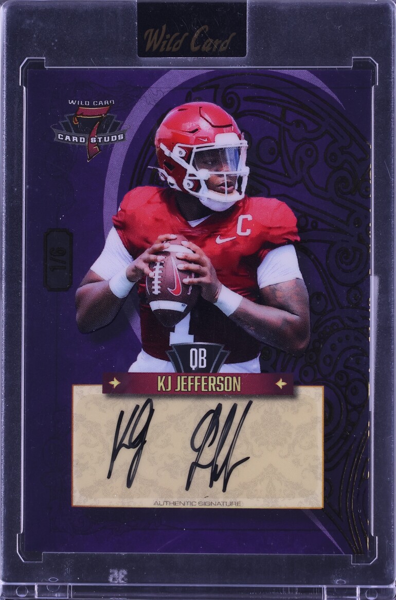 2023 Wild Card 7 Studs Right Heart Gold Foil Purple KJ Jefferson RC ...
