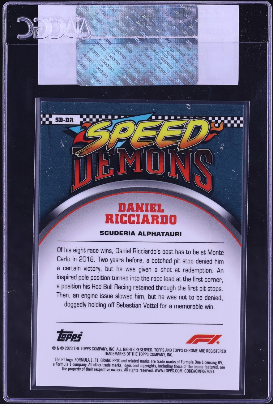 2023 Topps Chrome Formula 1 Speed Demons Gold Wave Refractor Daniel ...