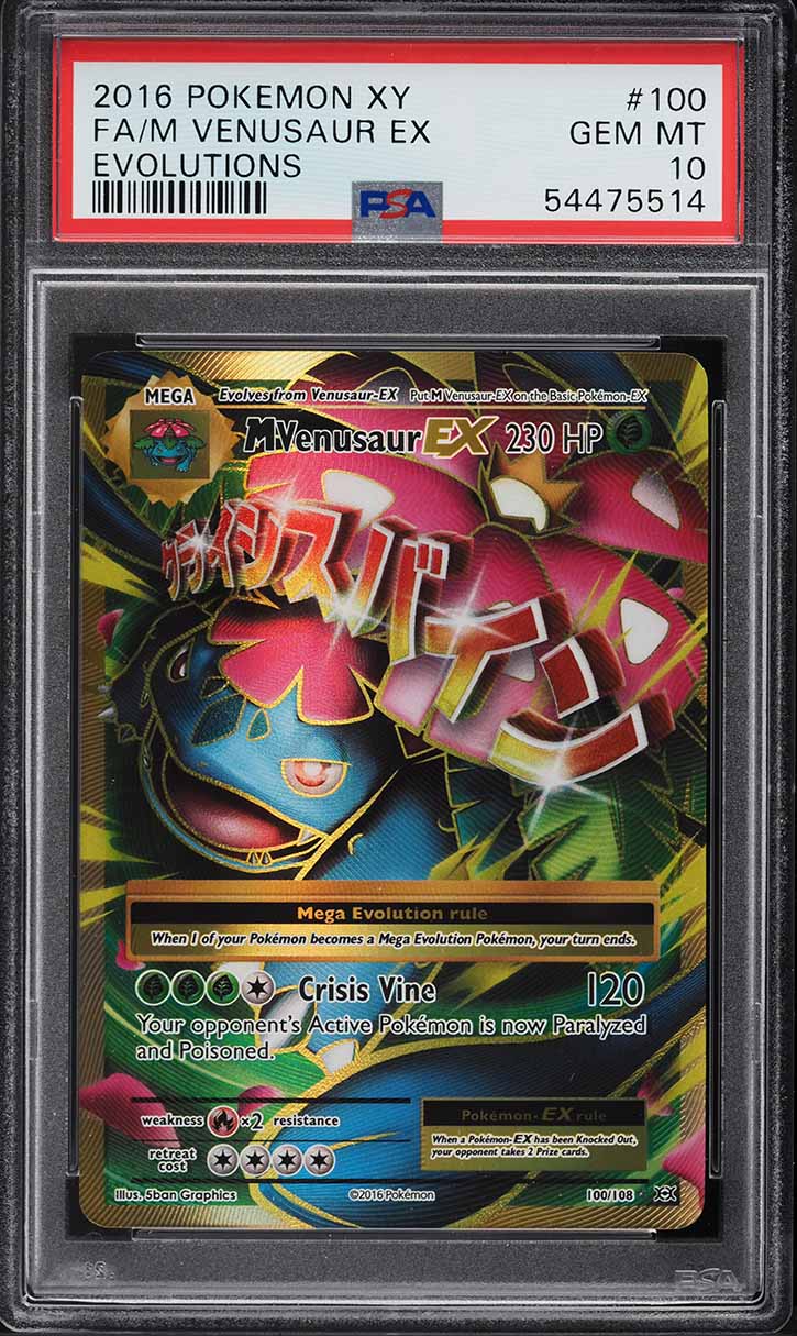 2016 Pokemon XY Evolutions Full Art M Venusaur EX #100 PSA 10 GEM MINT ...