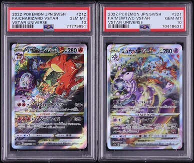 Lot (2) 2022 Pokemon Japanese SWSH VSTAR Universe FA Charizard Mewtwo PSA 10 on Fanatics Collect