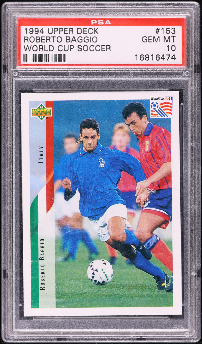 1994 Upper Deck World Cup Soccer Roberto Baggio #153 PSA 10 GEM MINT on ...