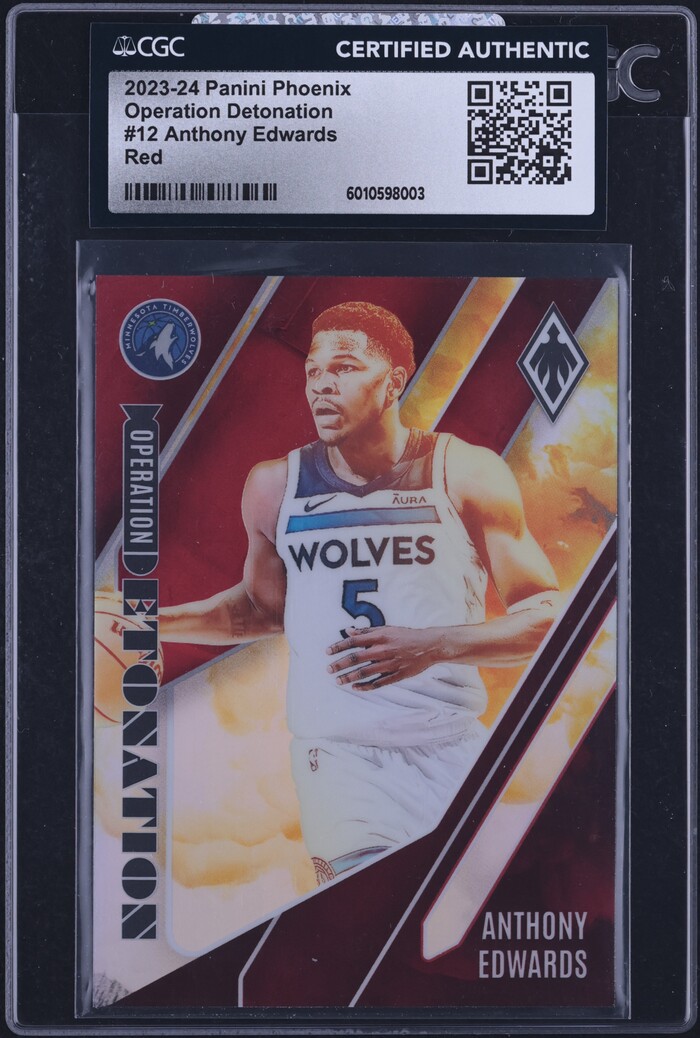2023 Panini Phoenix Operations Detonation Red Anthony Edwards /125 #12 ...