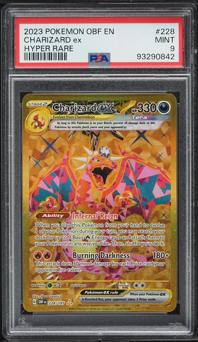 2023 Pokemon SV Obsidian Flames Full Art Charizard ex #228 PSA 9 MINT ...
