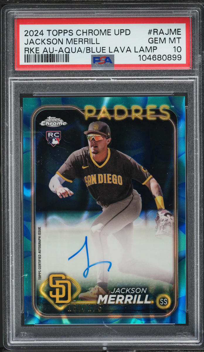 2024 Topps Chrome Update Aqua Blue Lava Lamp Jackson Merrill RC AUTO ...