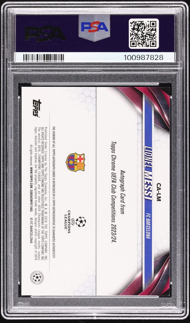 2023 Topps Chrome Sapphire UCC Black Lionel Messi AUTO /10 #LM PSA 9 ...