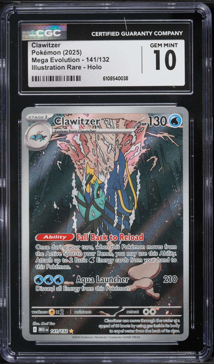 2025 Pokemon Mega Evolution IR Clawitzer #141 CGC 10 GEM MINT on ...