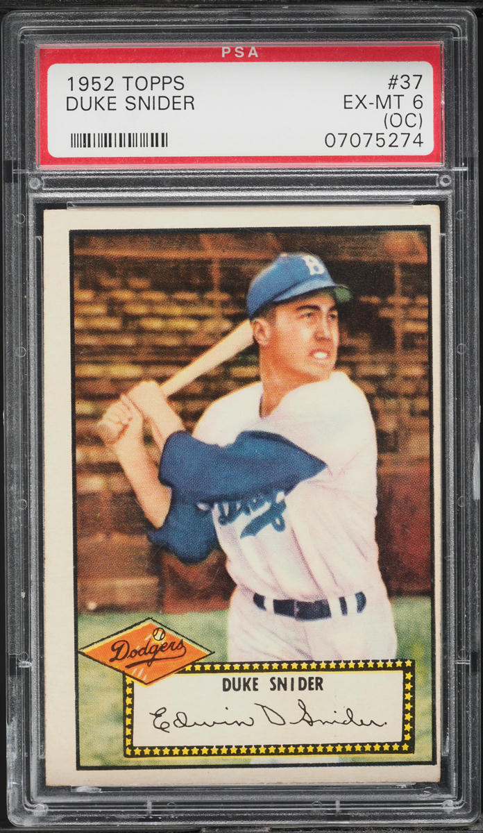 1952 Topps Duke Snider #37 PSA 6(oc) EXMT on Fanatics Collect